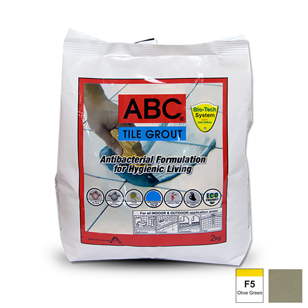 ABC Tile Grout 2kg F5 Olive Green