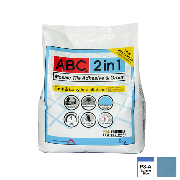 ABC Mosaic Tile Adhesive and Grout 2kg P8-A Sorento Blue
