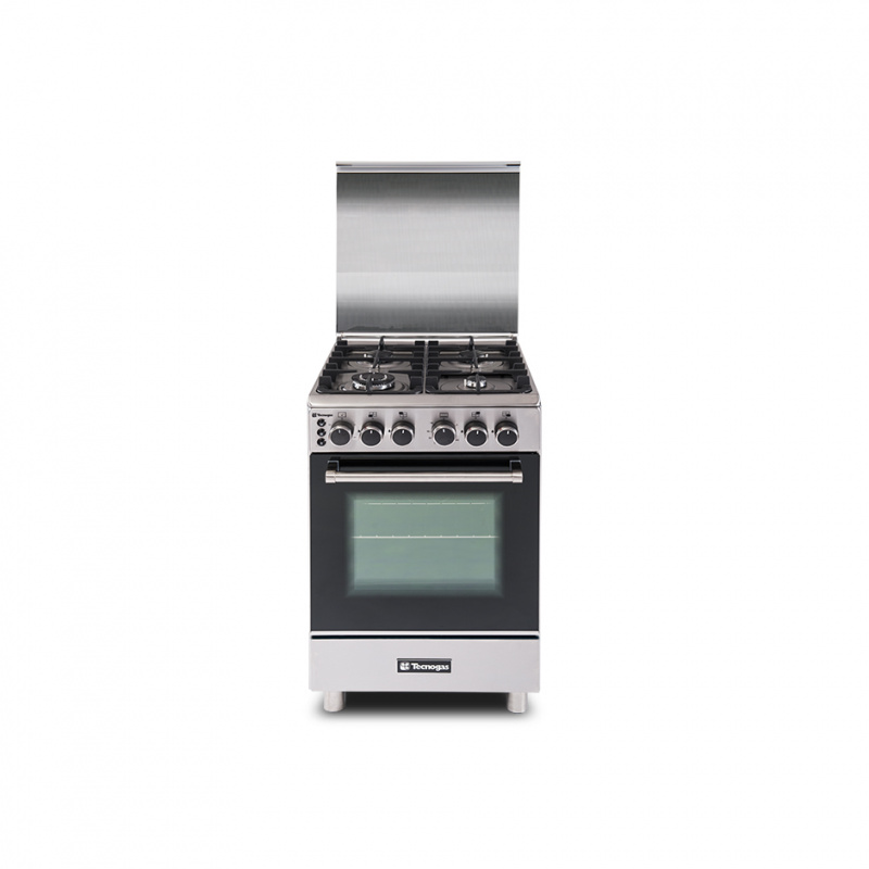 Tecnogas Stainless Steel Cooking Range 4 Gas Burners with Wok