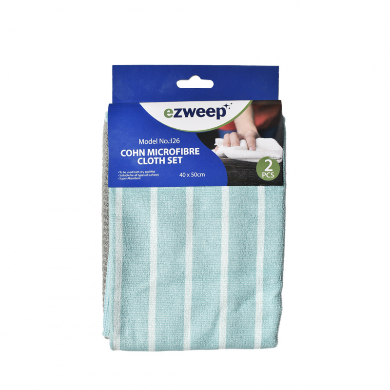 Ezweep Conh Microfiber Cloth Set 2-Piece Blue+Grey
